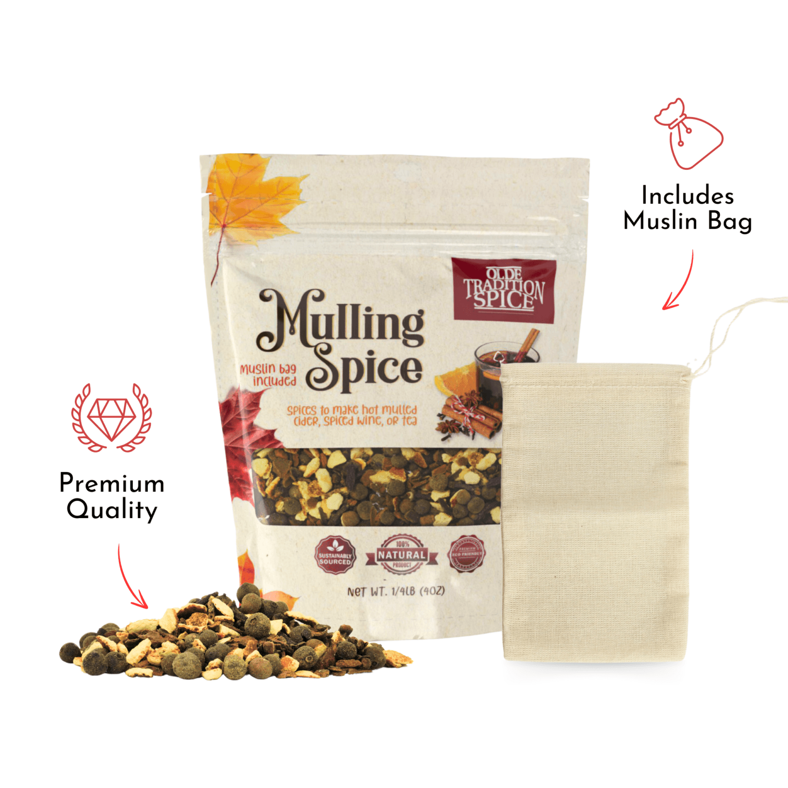 Olde Tradition Whole Mulling Spice Pieces (2oz/4oz) - Perfect for ...